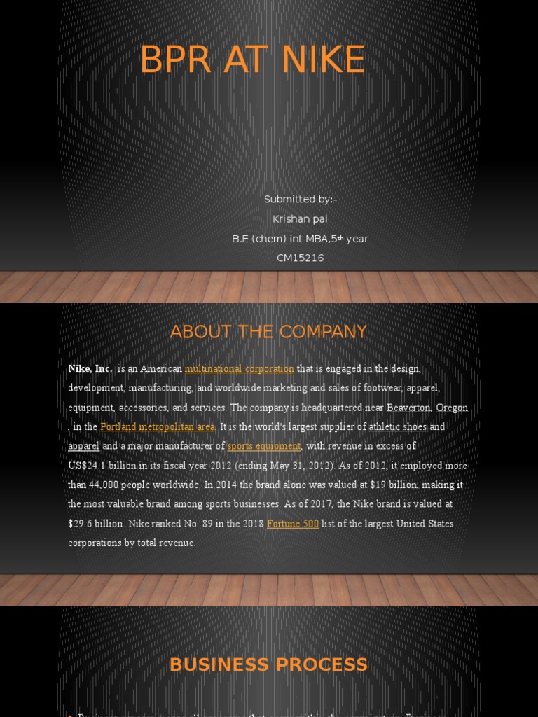 Reengineering Business Processes at Nike: Implementing an ERP System to ...