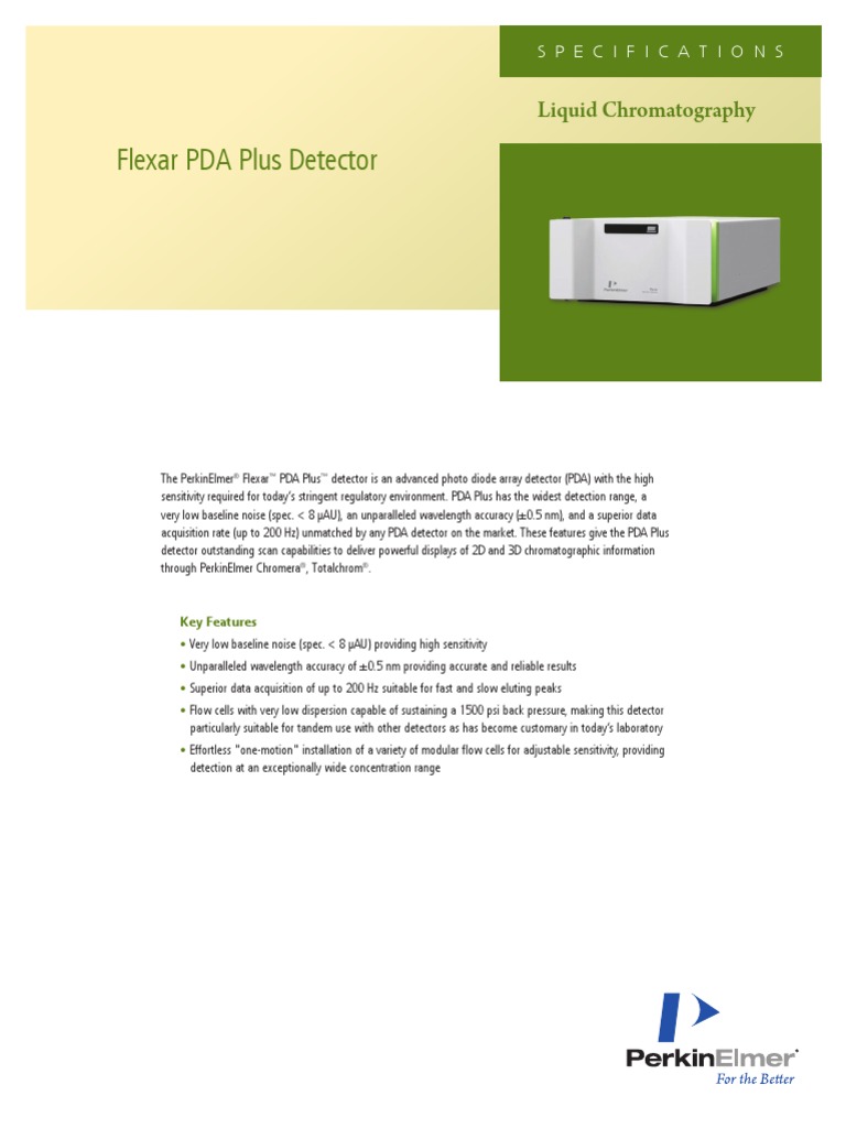 Flexar PDA Plus Detector Specifications Sheet | PDF | Detector (Radio ...