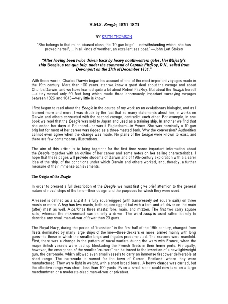 HMS Beagle | PDF | Brig | Sailing Ships