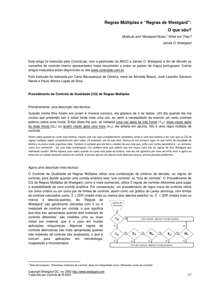 Artigo Complementar RegrasWestgard | PDF