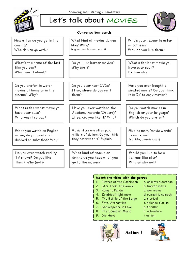 Movie Discussion Activities for ESL | PDF | Action Films | Entertainment