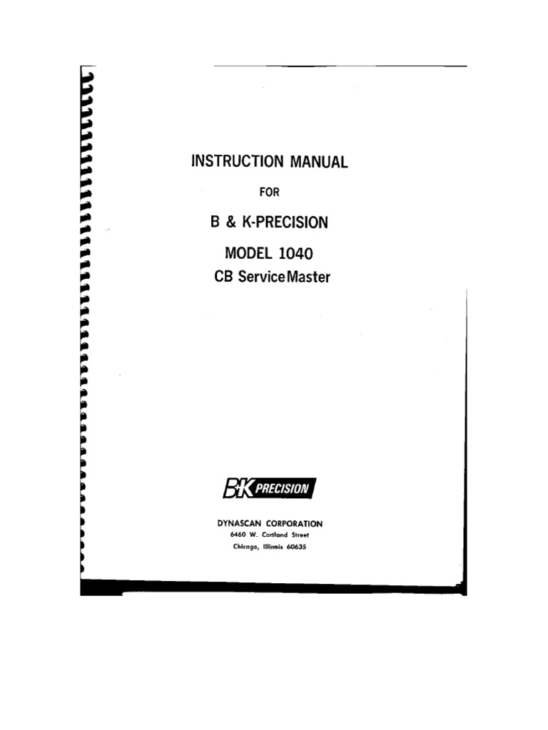BK 1040 Operator Manual PDF | PDF