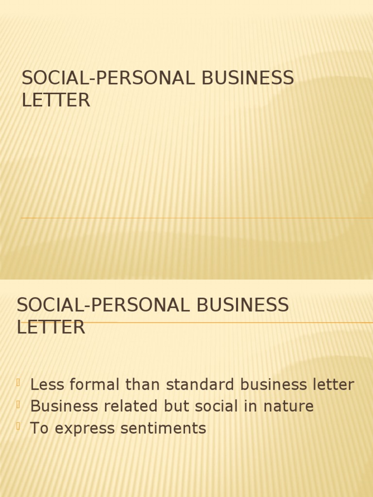 Social-Personal Business Letter Guide | PDF