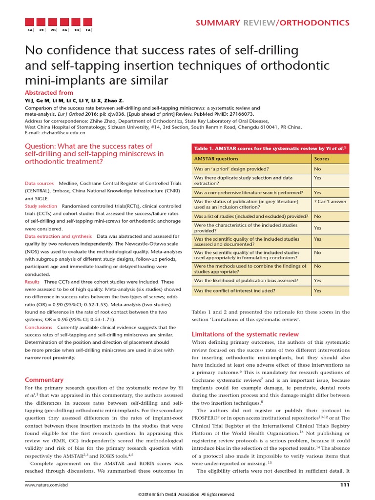 No Confidence That Success Rates of Self-Drilling and Self-Tapping ...