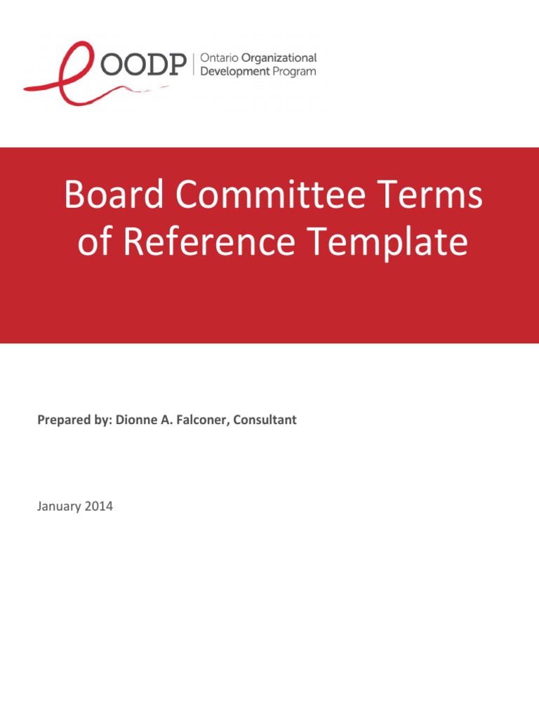 Board Committee Terms of Reference Template PDF | PDF | Consensus ...