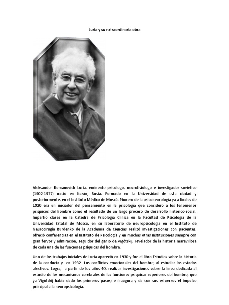 Aleksander Romanovich Luria | PDF