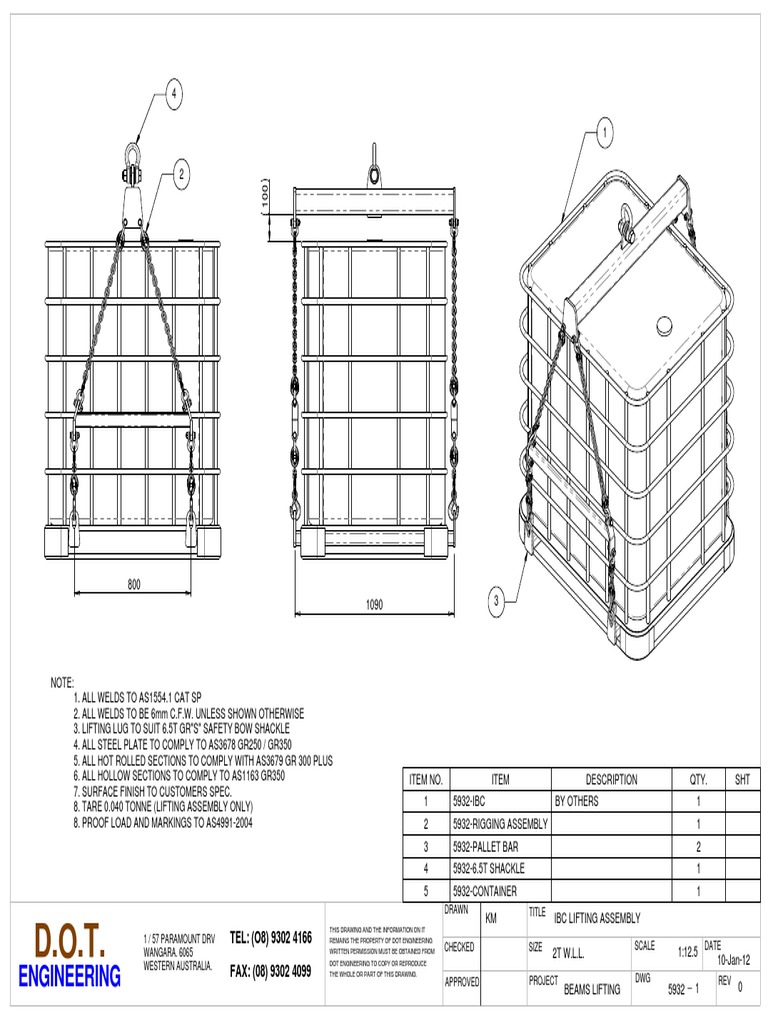 IBC Lifting Frame | PDF | Industrial Processes | Metals