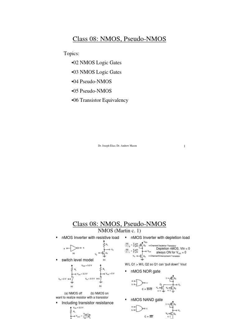 Pseudo-NMOS Logic and Inverters | PDF | Electronic Design | Electronics