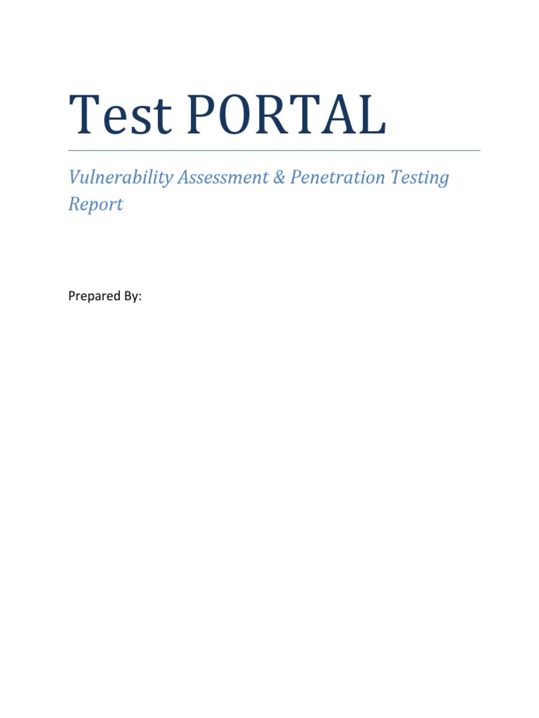 Test Portal: Vulnerability Assessment & Penetration Testing | PDF ...
