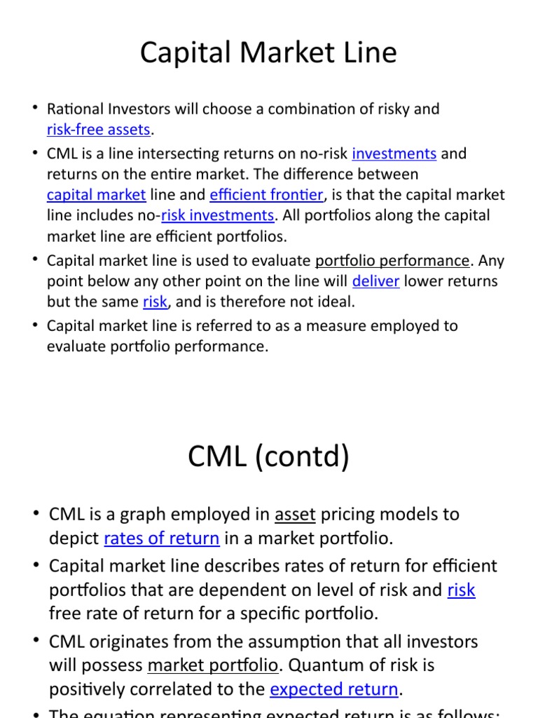 Capital Market Line | PDF | Capital Asset Pricing Model | Modern ...
