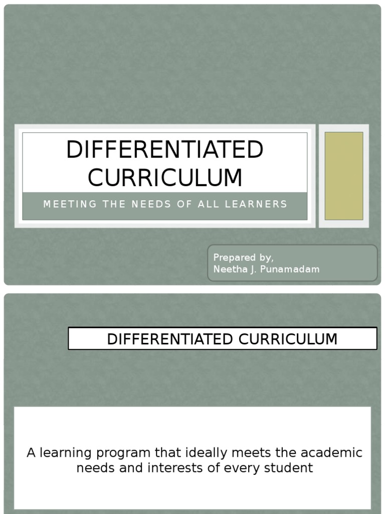Differentiated Curriculum | PDF