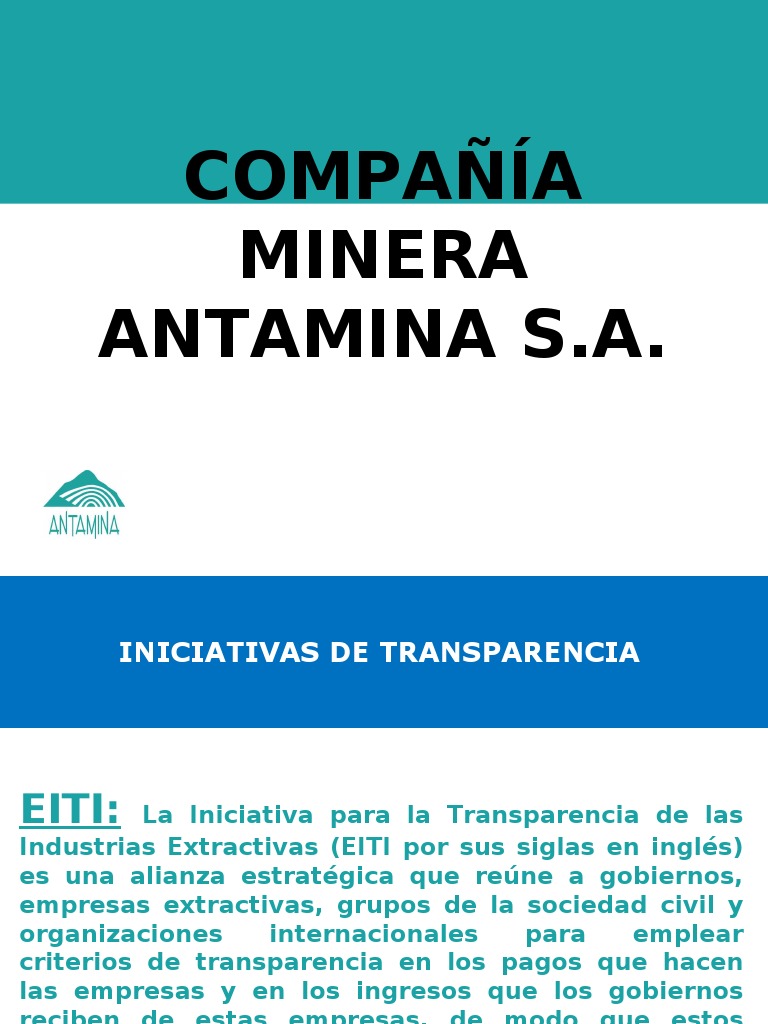 Presentacion Antamina | PDF | Minería | Perú