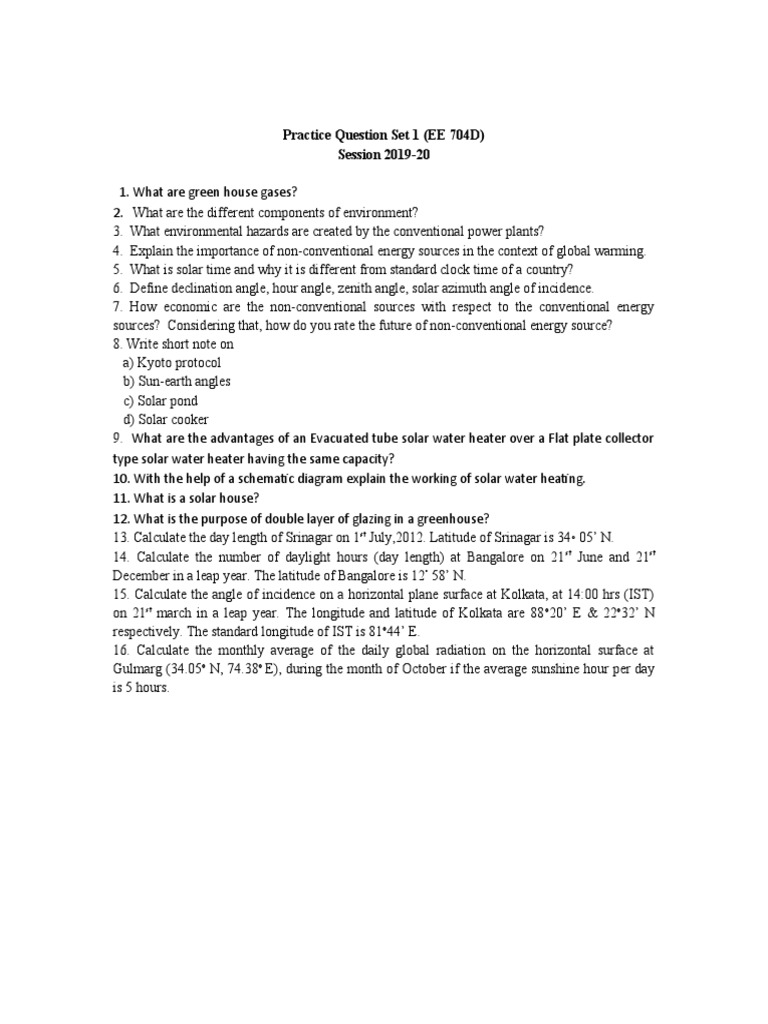 Practice Question Set 1 (EE 704D) | PDF