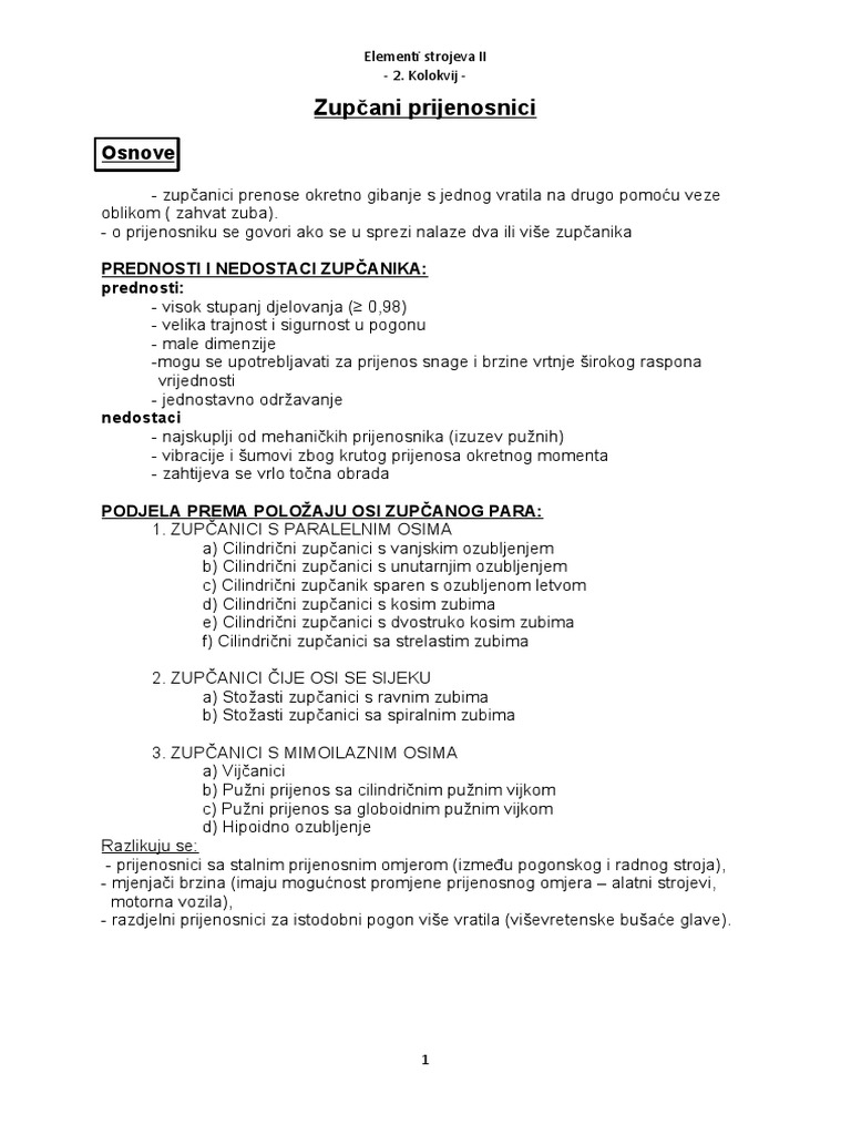 Elementi Strojeva II - 2. Kolokvij | PDF