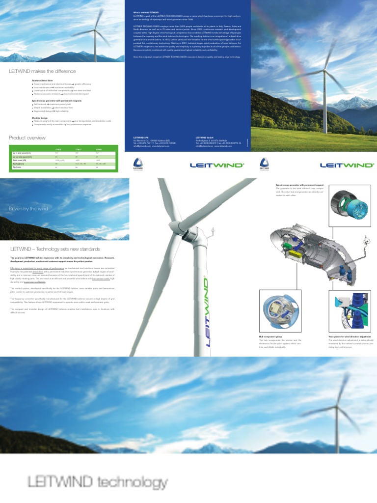 Brochure en | PDF | Wind Power | Wind Turbine