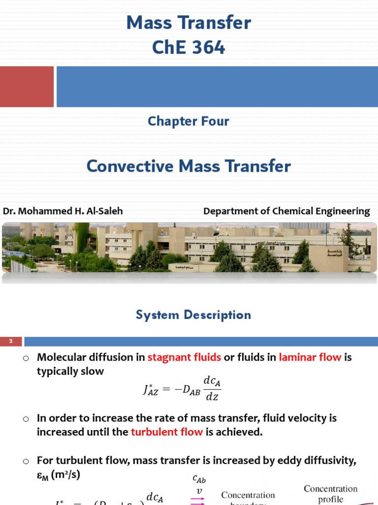 Chapter4-Convective Mass Transfer | PDF | Diffusion | Fluid Dynamics