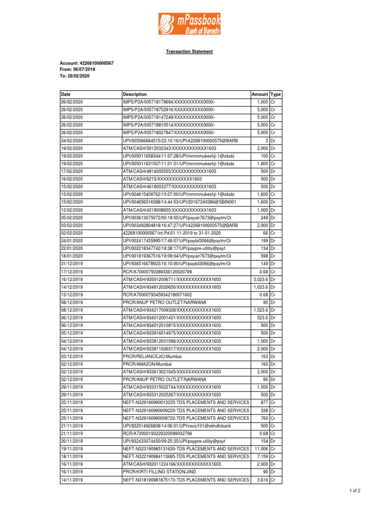 050 Bob Statement PDF | PDF | Financial Technology | Finance & Money ...