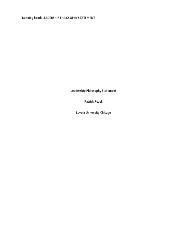 Leadership Philosophy Paper Final | PDF | Transformational Leadership ...