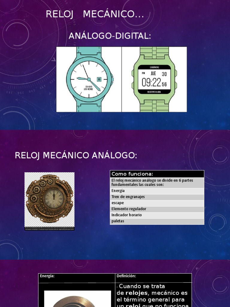 Reloj Mecánico Analogo Digital Completo | PDF | Reloj | Engranaje