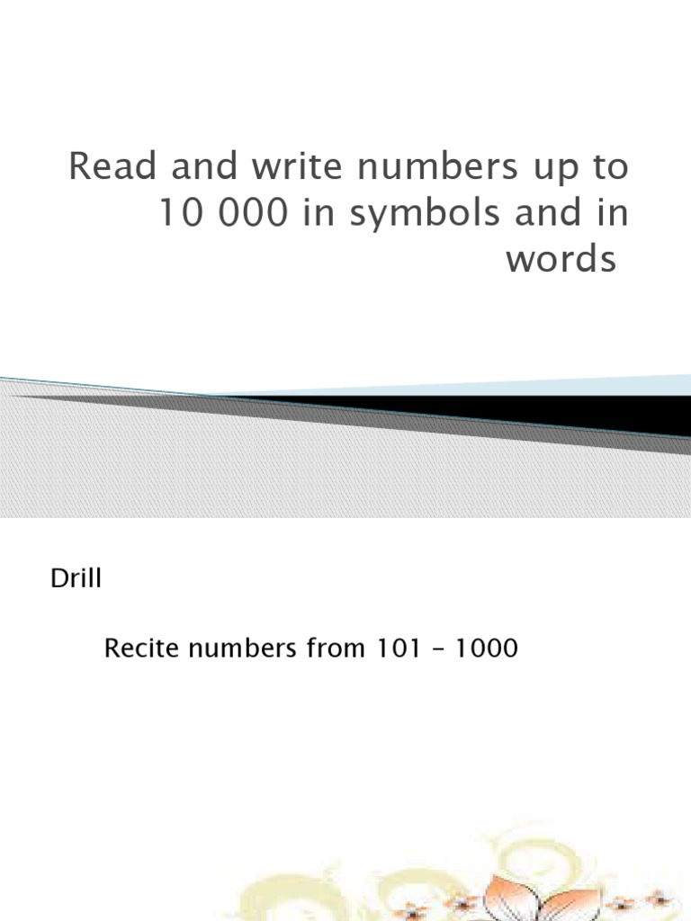 Writing Ang Reading of Numbers | PDF | Language Arts & Discipline