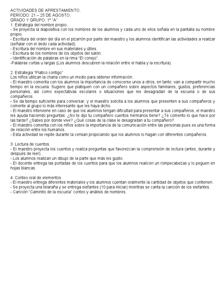 Estrategias de Aprestamiento Escolar | PDF