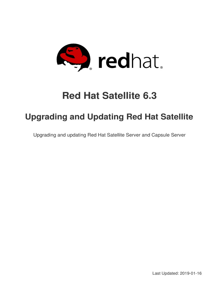 Red Hat Satellite-6.3-Upgrading and Updating Red Hat Satellite-en-US PDF | PDF | Software ...