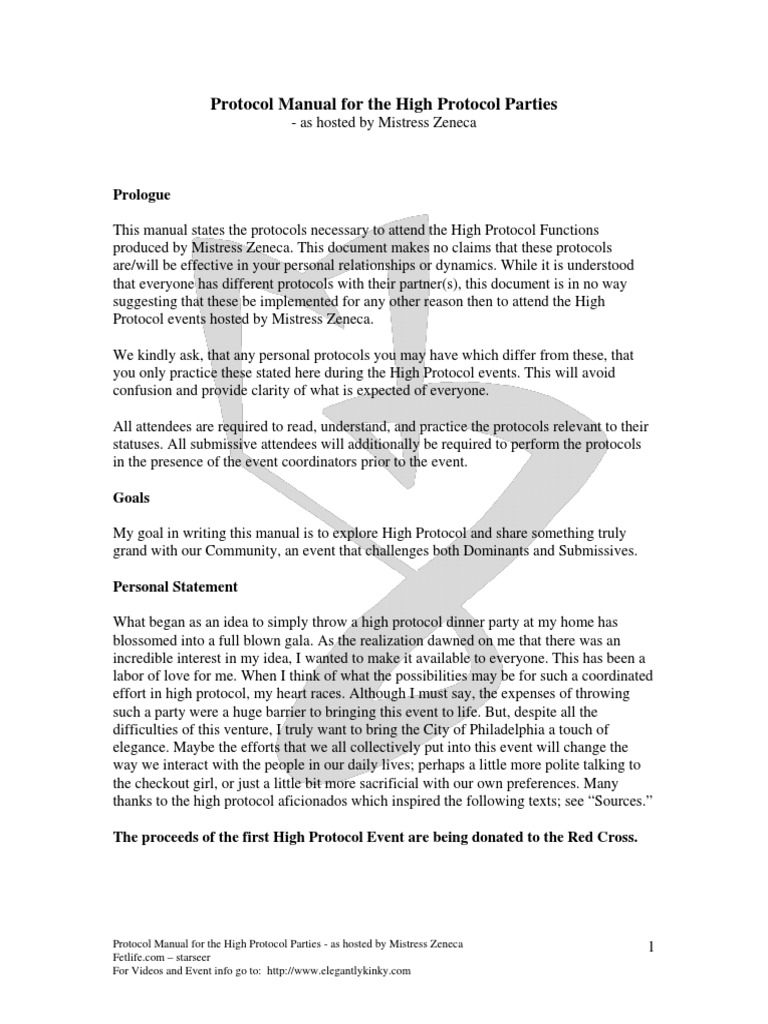 High Protocol Manual For Philly Parties - FINAL | PDF | Foot | Etiquette