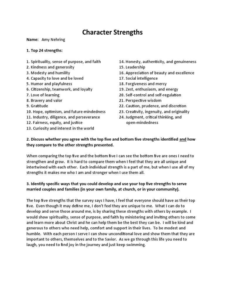 Faml 150 Character Strengths Lesson 3 | PDF | Courage | Justice