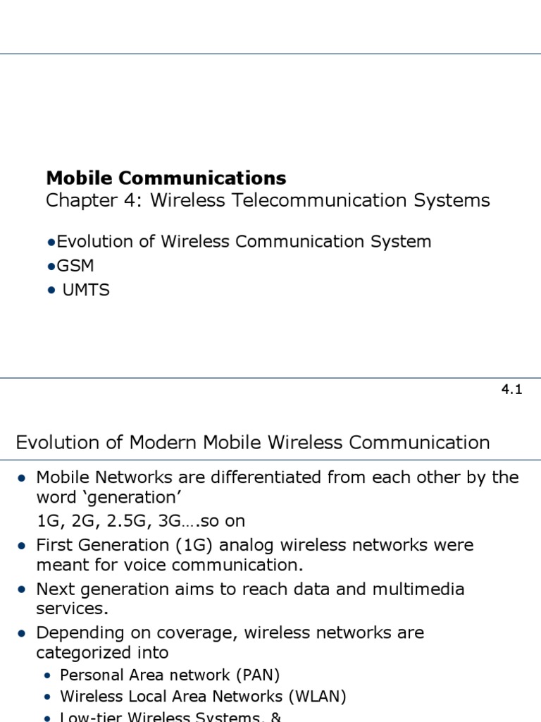 Mobile Communications: Chapter 4: Wireless Telecommunication Systems | PDF | General Packet ...