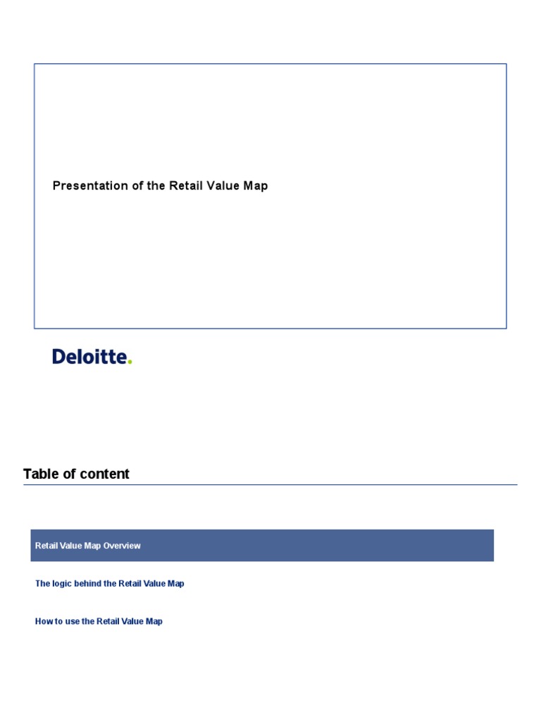 Retail Value Map - Deloitte | Download Free PDF | Retail | Inventory