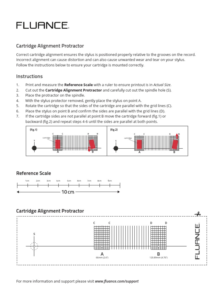 Fluance Cartridge Alignment Protractor PDF | PDF | Home & Garden