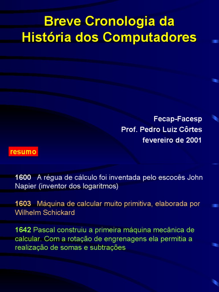 História Dos Computadores | PDF | PCs (computadores) | Microsoft