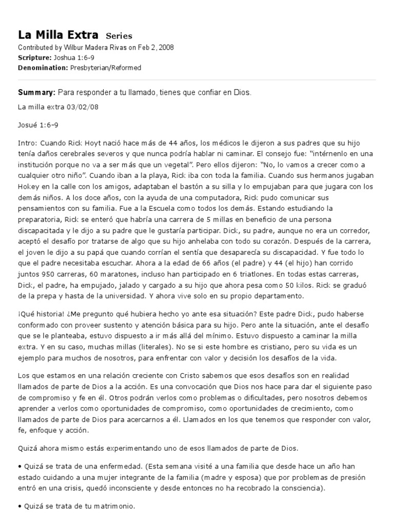 La Milla Extra | PDF | Joshua | Dios