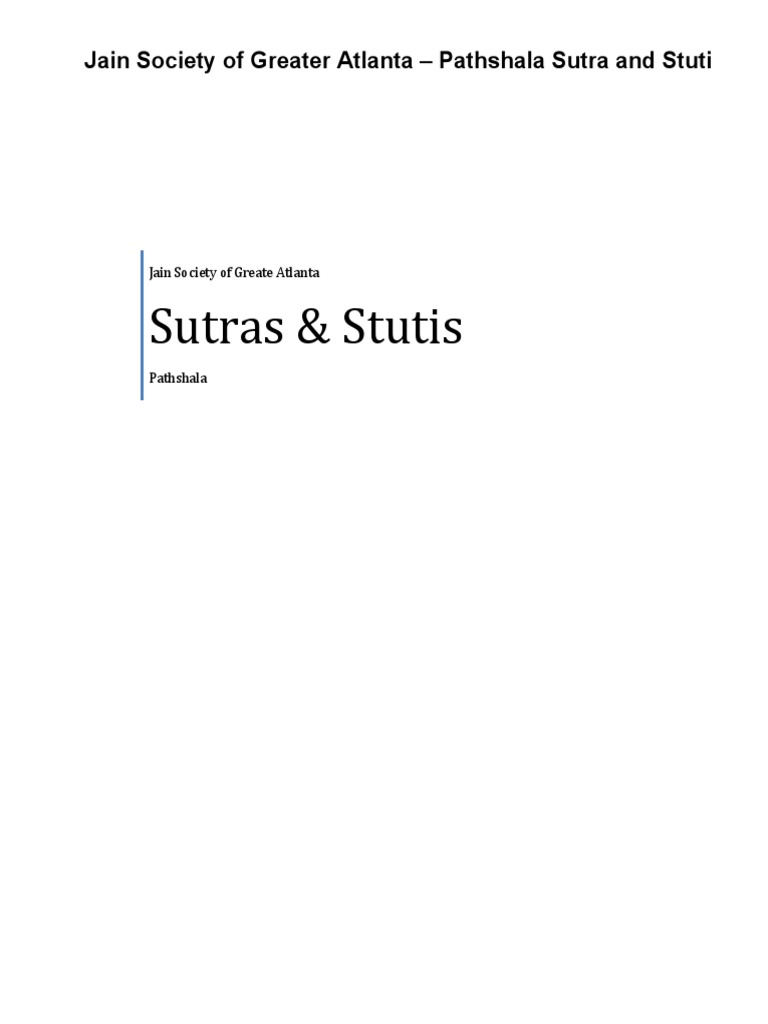 Jain Sutras and Stutis Overview | PDF | Religious Philosophical ...