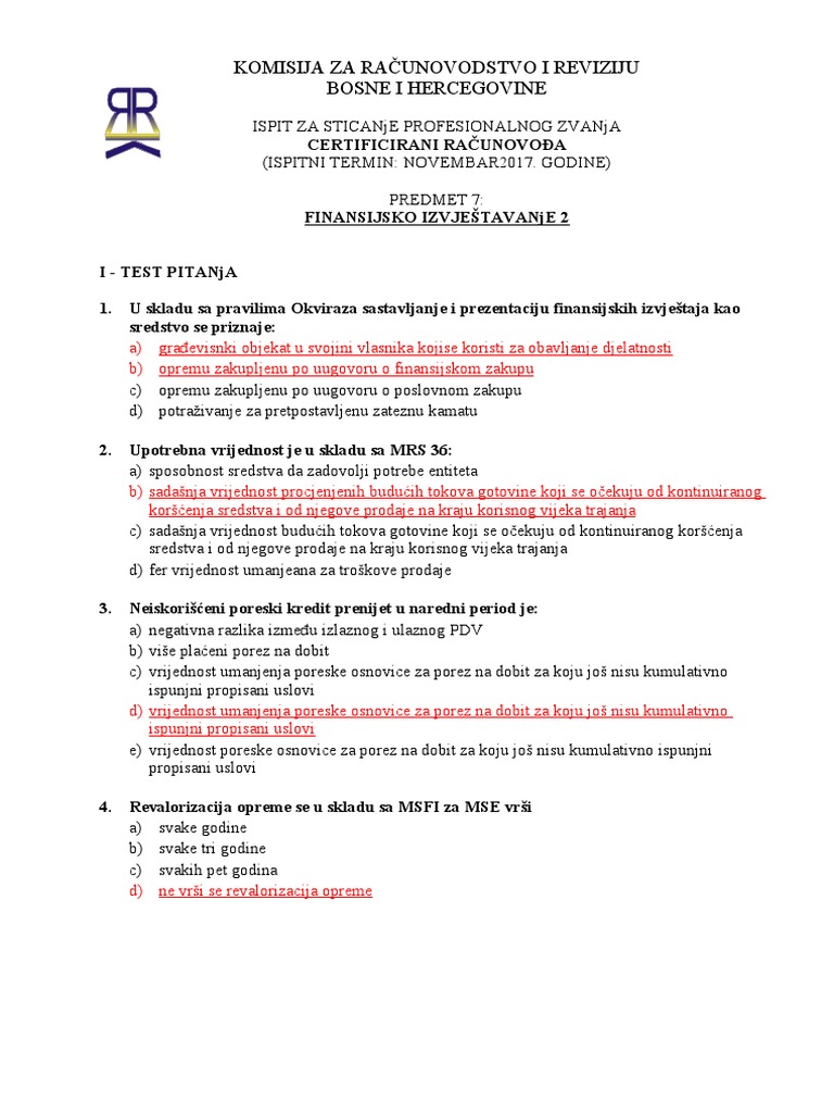 R Predmet 7 - Finansijsko Izvjestavanje 2 | PDF