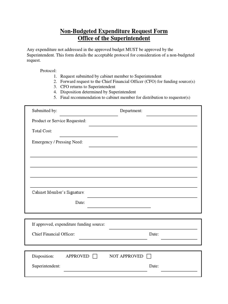 Non-Budgeted Expenditure Request Form | PDF