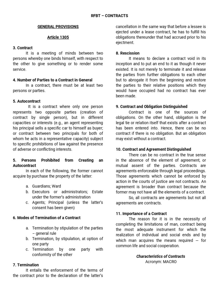Characteristics of Contracts | Download Free PDF | Business Law | Justice