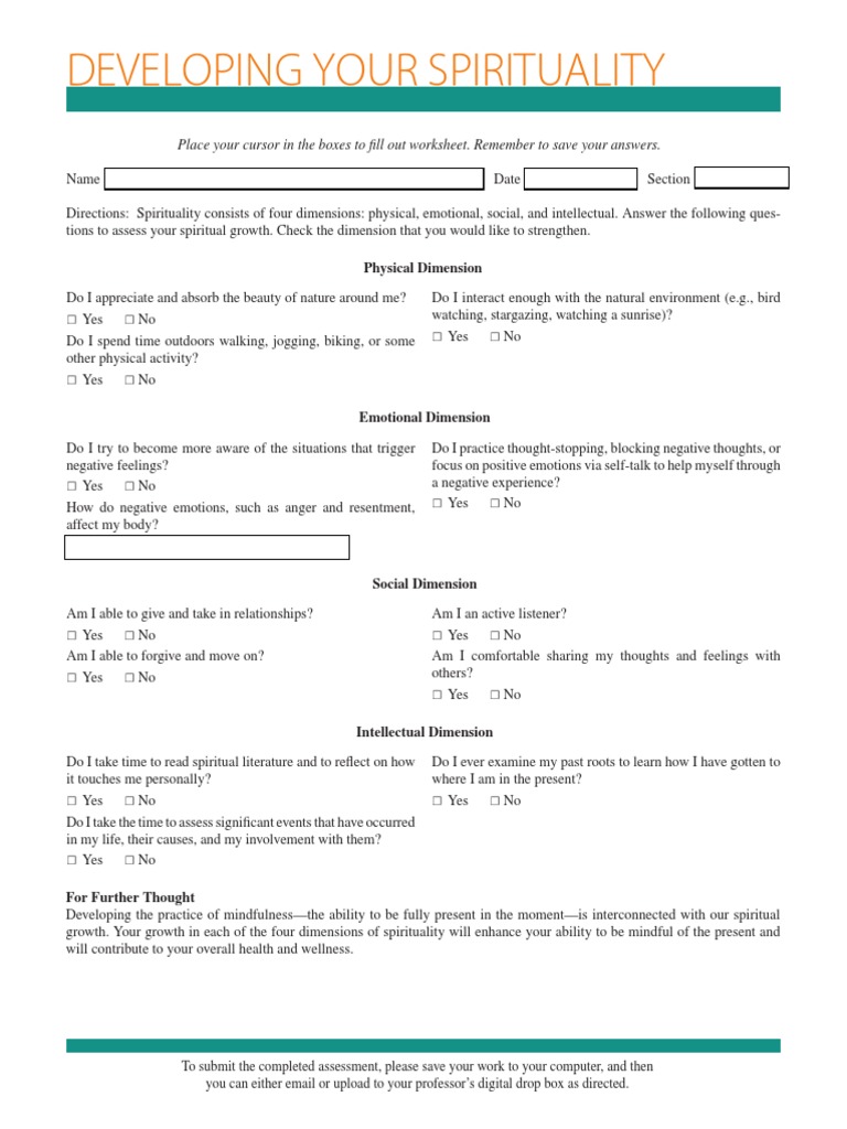 Developing Your Spirituality: Place Your Cursor in The Boxes To Fill ...