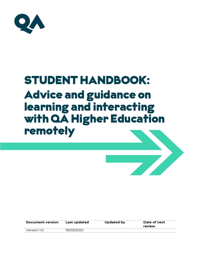 Student Handbook | PDF | Educational Technology | Distance Education