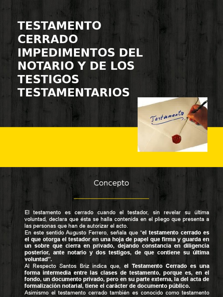 Testamento Cerrado | PDF | Voluntad y testamento | Justicia