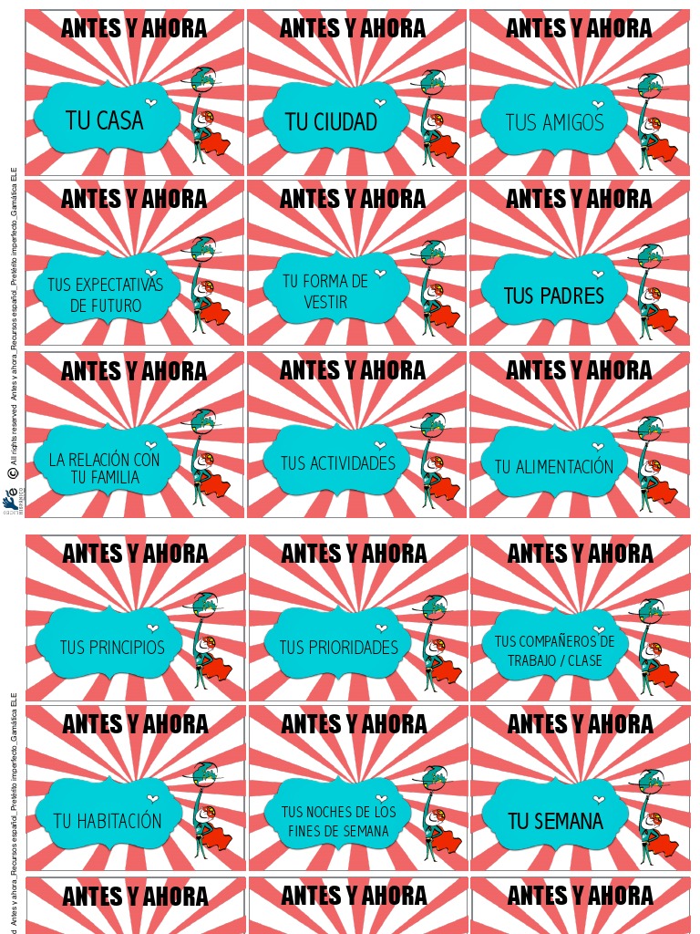 Antes y Ahora - Recursos Español - Pretérito Imperfecto - Gamática ELE ...