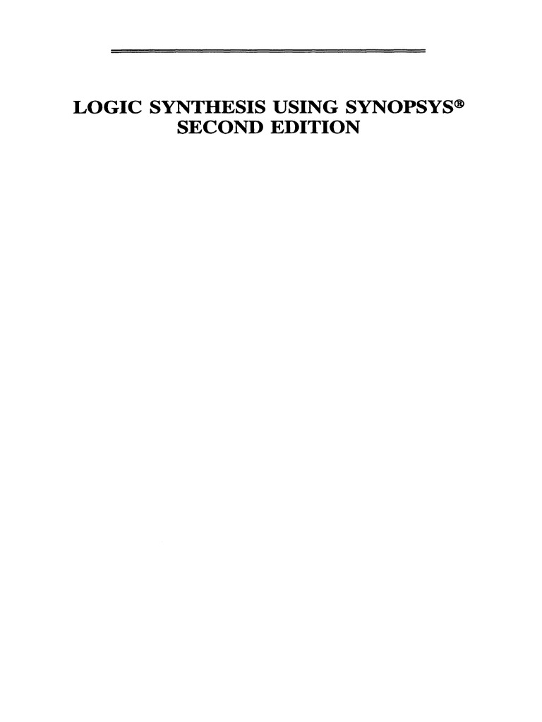 Logic Synthesis Using Synopsys® PDF | PDF | Hardware Description Language | Logic Synthesis