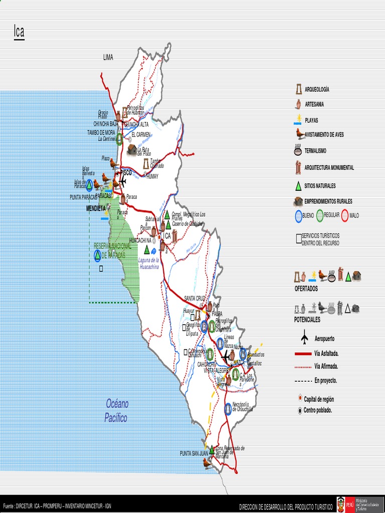 Mapa Turístico de Ica y Paracas | PDF