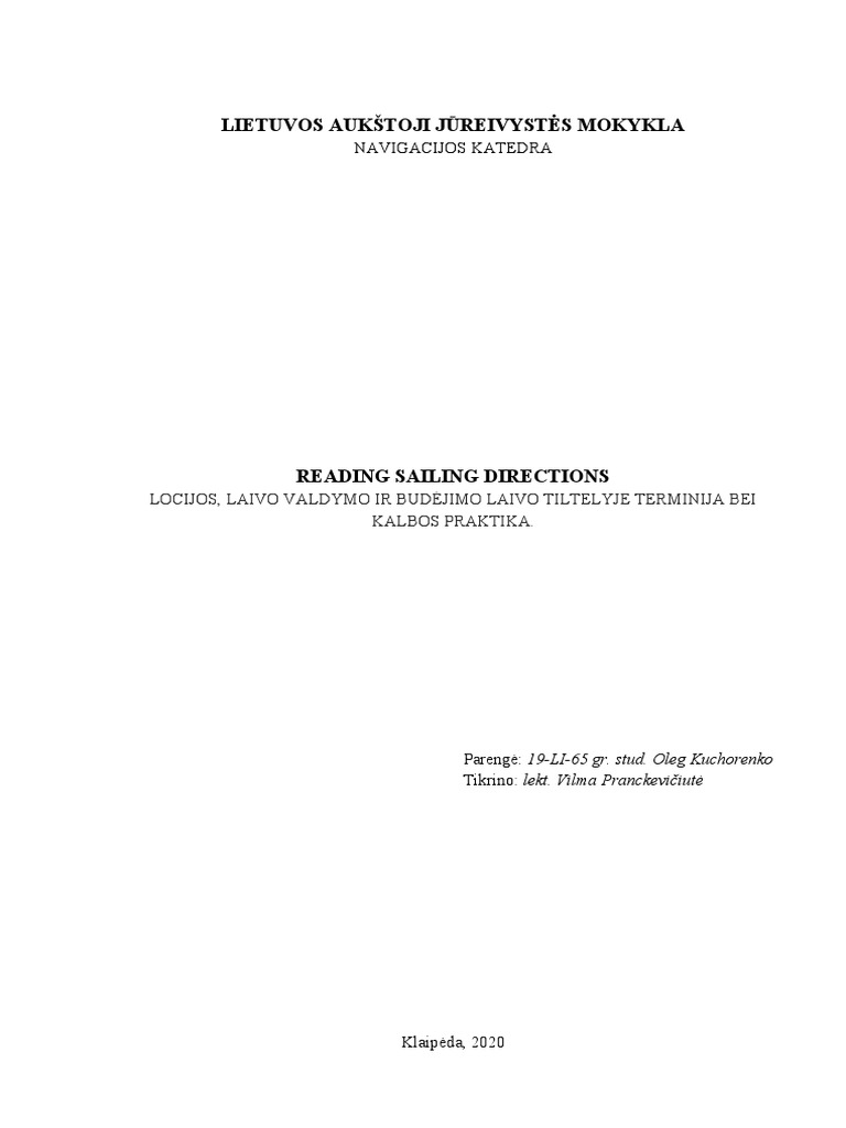 Understanding Sailing Directions for Navigation | PDF | Hydrography ...