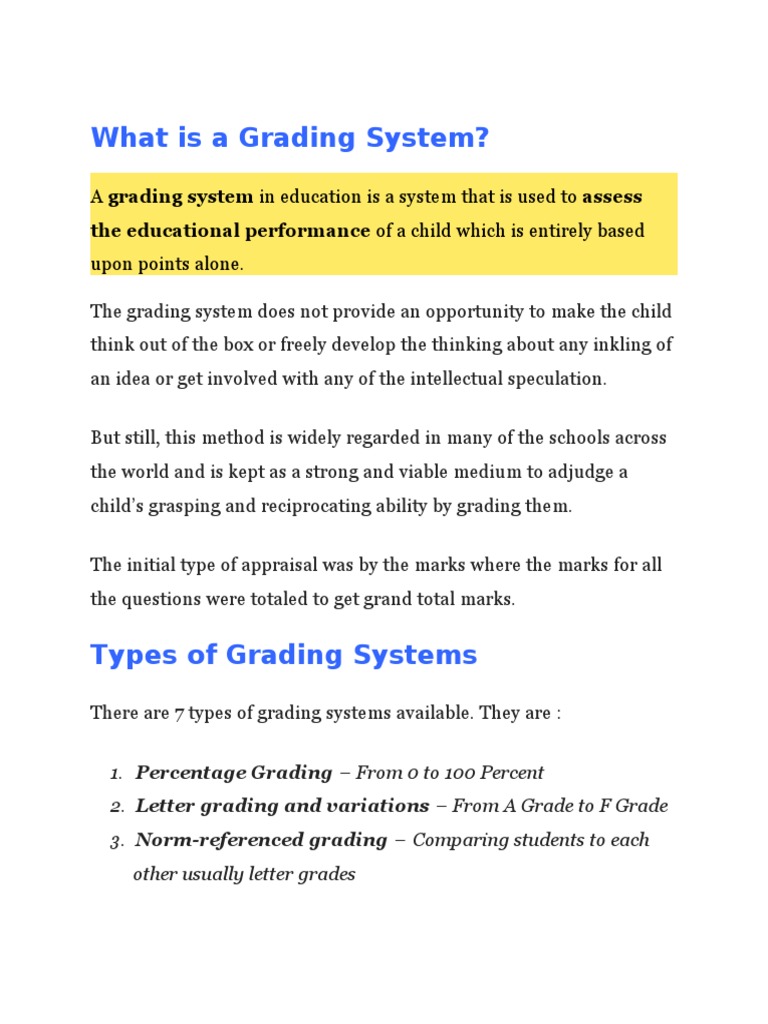 What Is A Grading System | PDF | Learning | Cognition