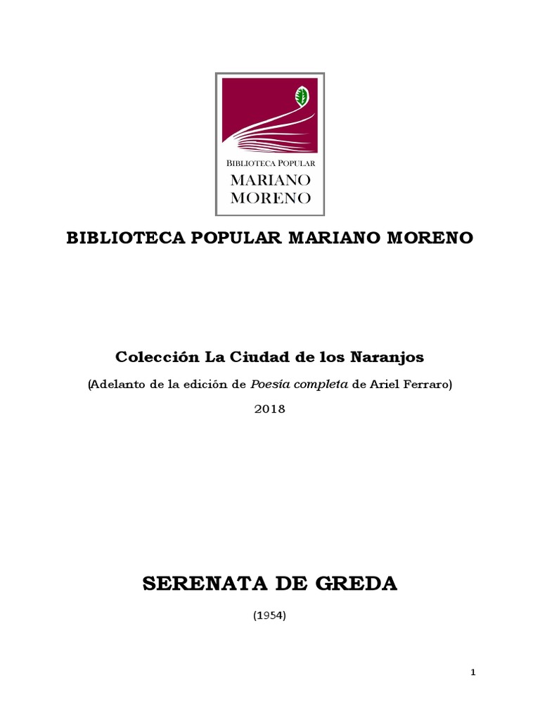 Ariel Ferraro - SERENATA DE GREDA. | PDF | Naturaleza