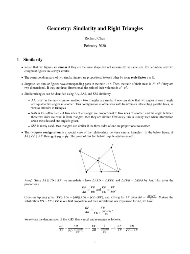 Similarity, Right Triangles | PDF | Triangle | Space