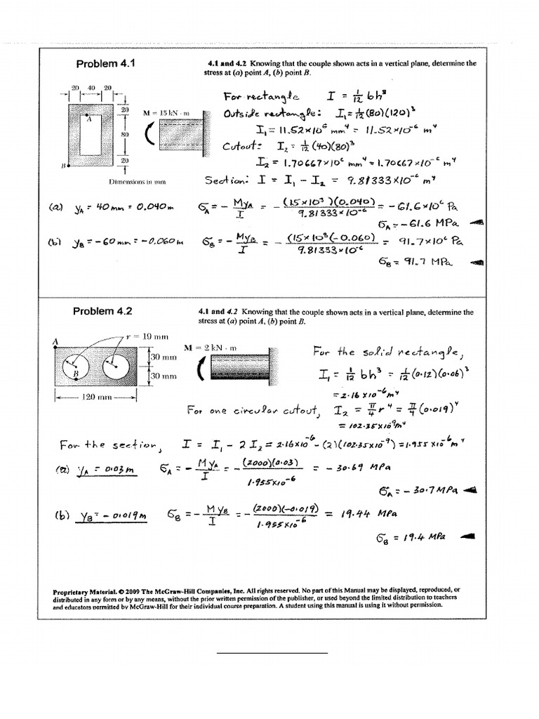 Ejercicios Resueltos (Flexión Pura) | PDF