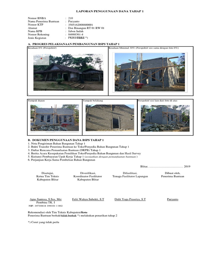 Contoh Format LPD Program BSPS | PDF