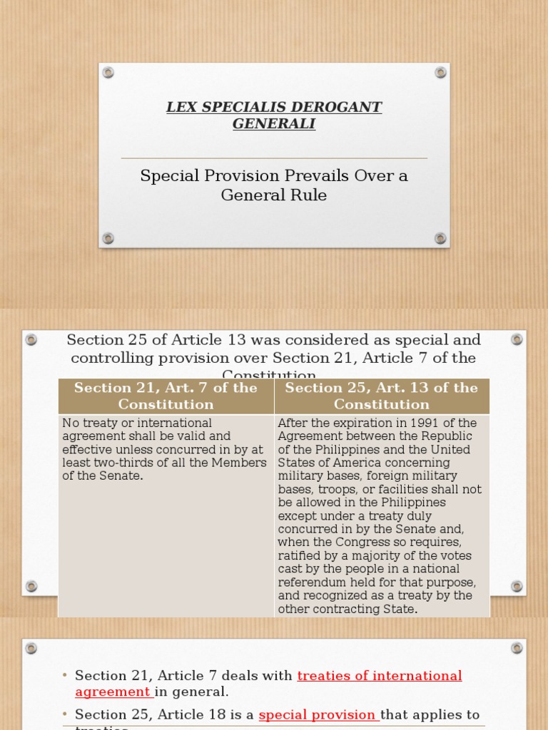 Lex Specialis in Constitutional Law | PDF | Precedent | Constitution